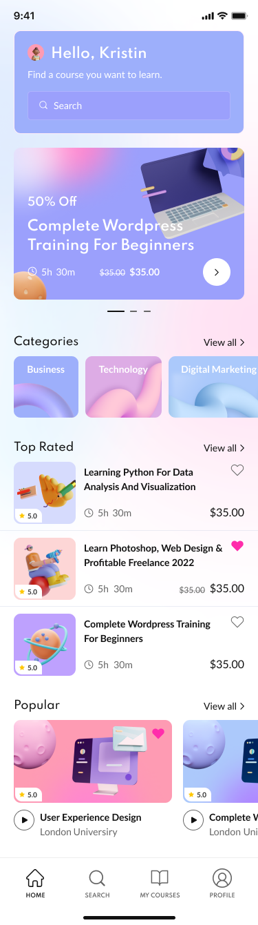 Nuton – Online Learning React Native App | Expo 50.0.11 | Frontend | Authentication by George_Fx
